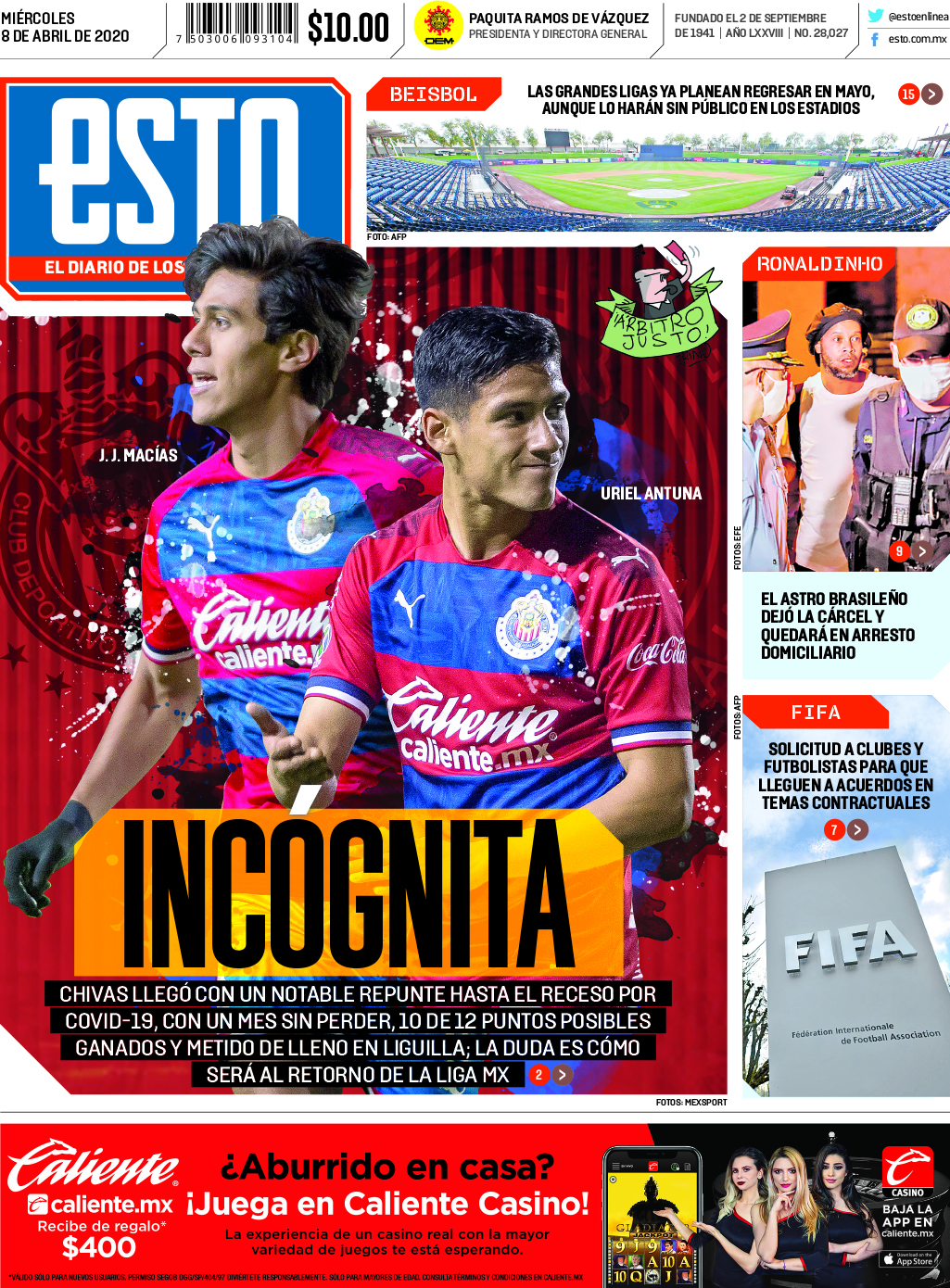 Portada 8 abril 2020 | ESTO en línea